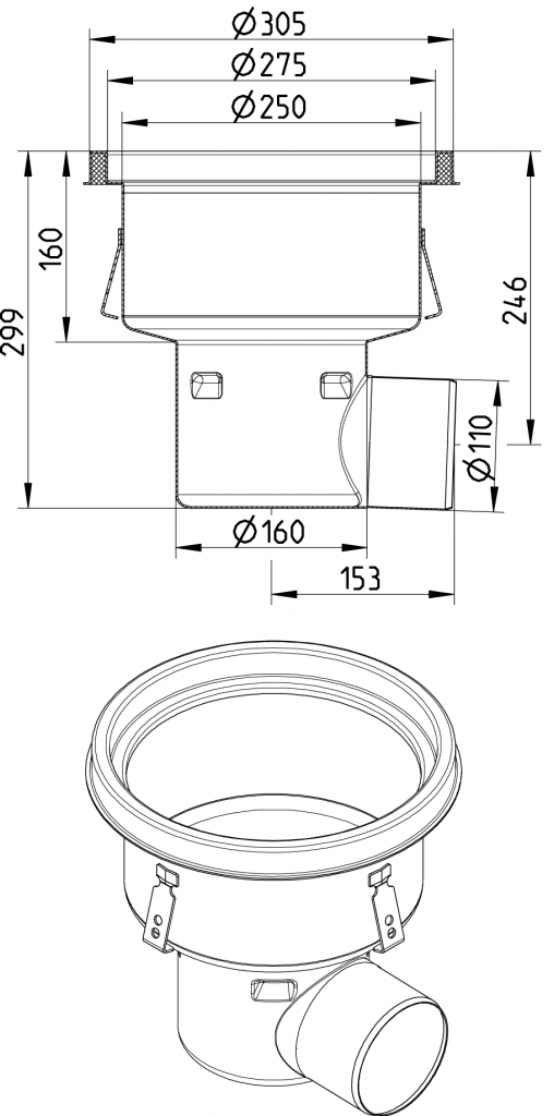 HYGIENICPRO IND DRAIN, MEDIUM - (756.503.110 S)