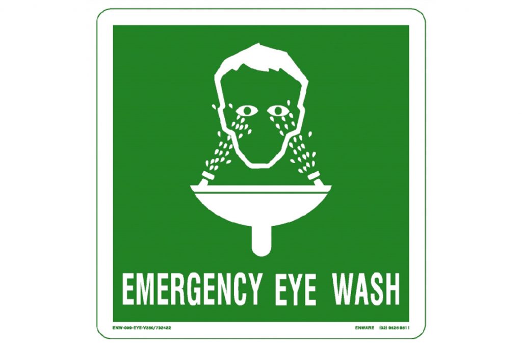 VINYL LABEL 250X250MM - Emergency Eye Wash - (ESS509)
