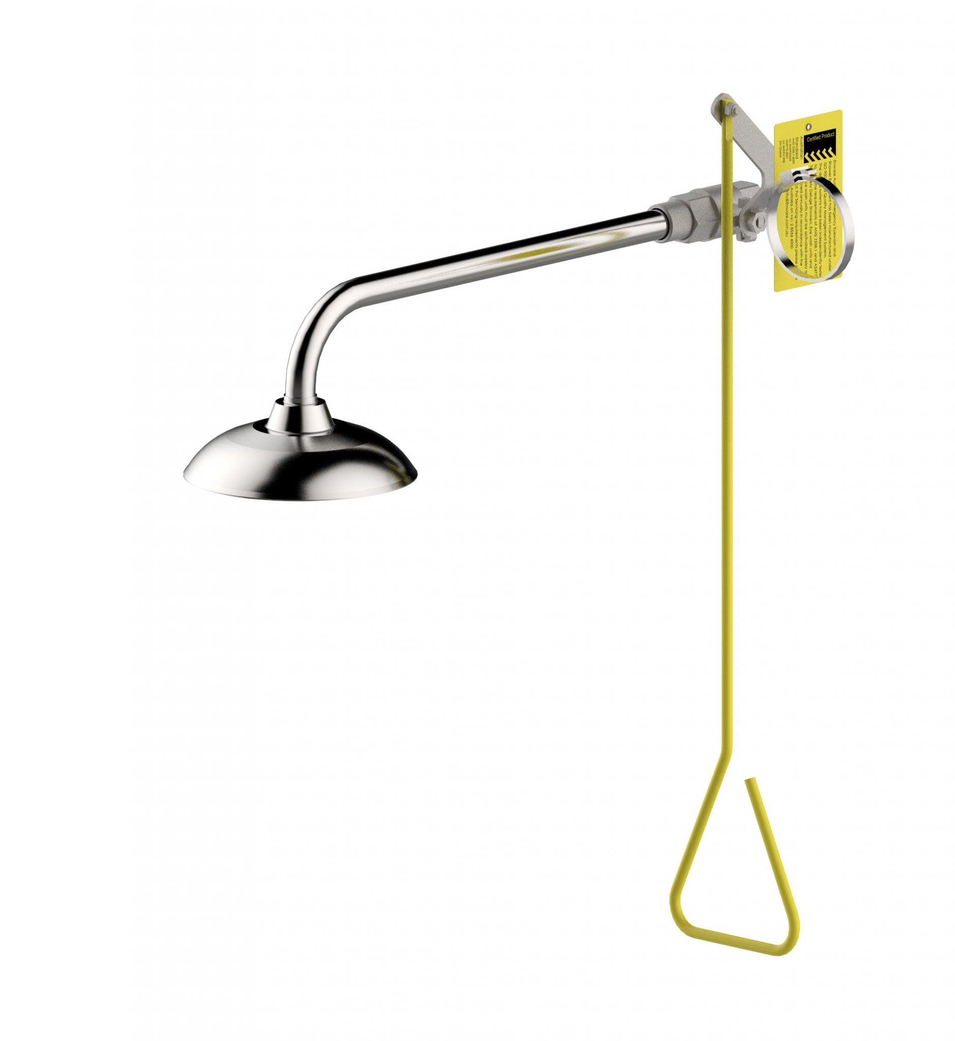 STAINLESS STEEL WALL MOUNTED DELUGE EMERGENCY SHOWERS AND HANDLE - (EW1050)