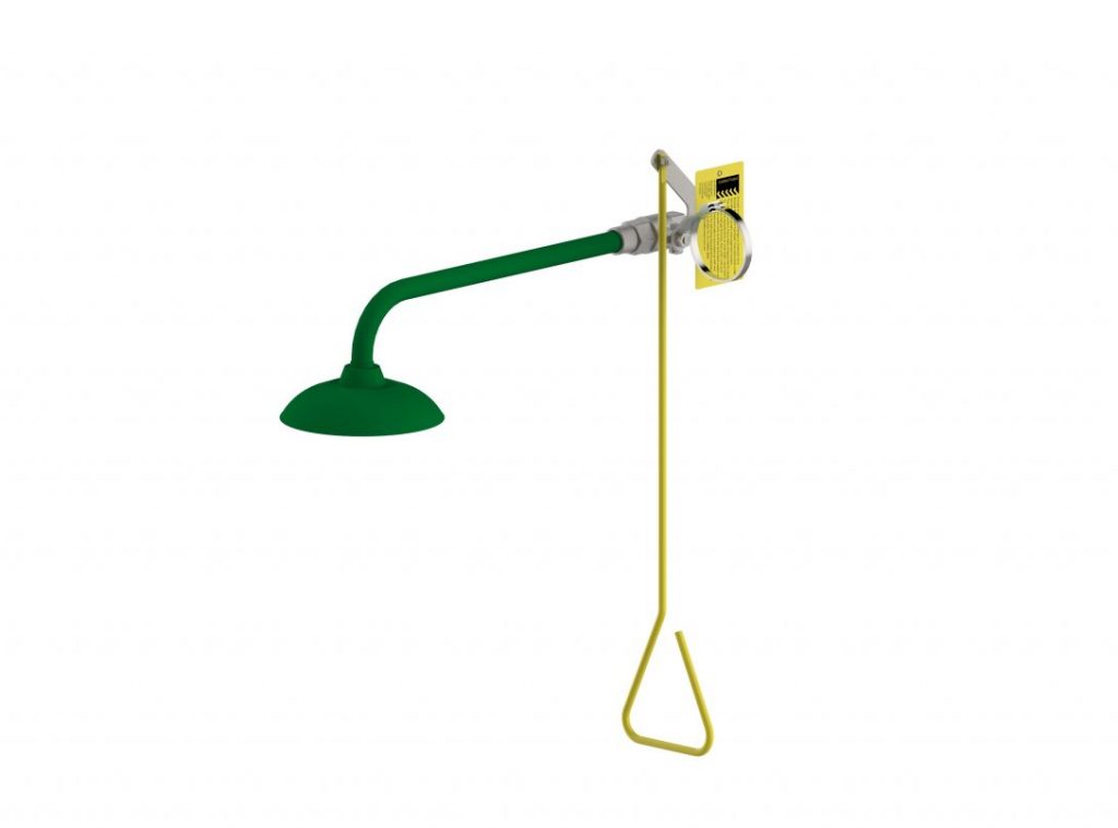 WALL MOUNTED DELUGE EMERGENCY SHOWERS AND HANDLE - Green - (EW1050GR)
