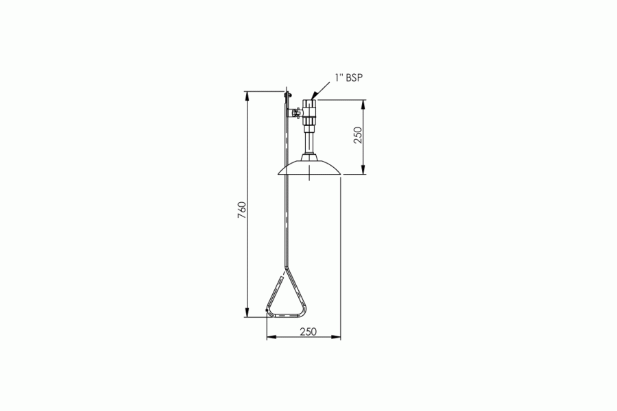 CEILING MOUNTED DELUGE EMERGENCY SHOWERS AND HANDLE - White - (EW1080WH)