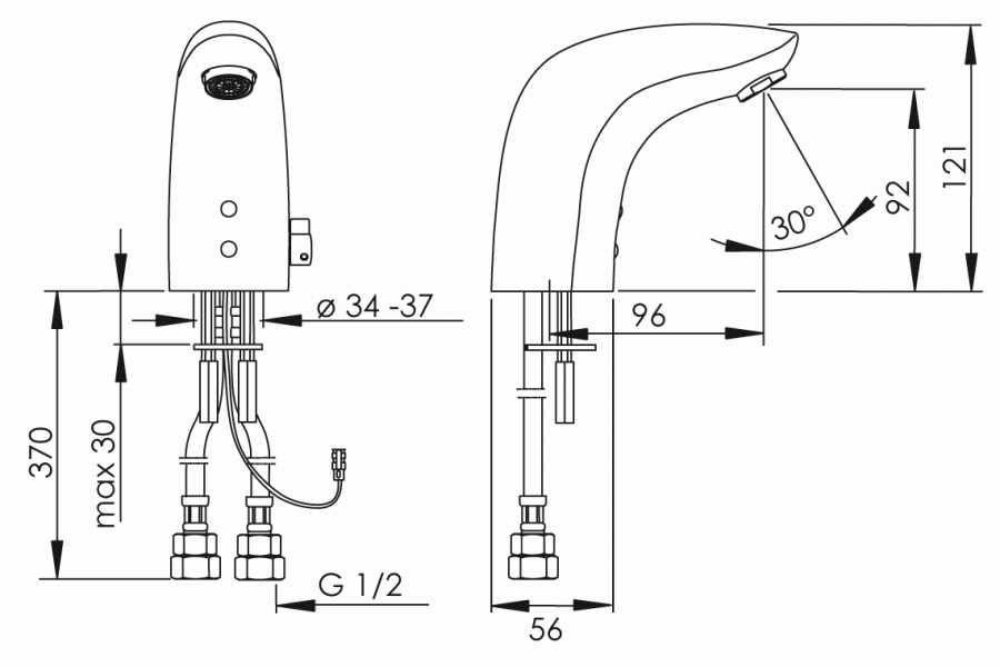 ENWARE ORAS VIVA SERIES SENSOR ACTIVATED BASIN TAP WITH OPTIONAL ...