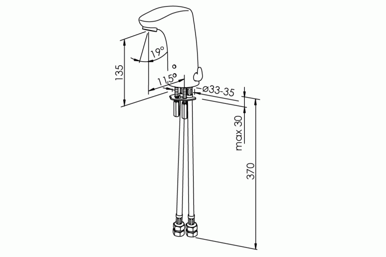 ENWARE ORAS VEGA SERIES SENSOR ACTIVATED BASIN TAP WITH OPTIONAL ...