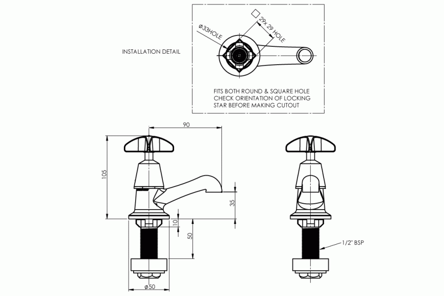 TYPE 48 SPRING ACTION PILLAR TAP 15MM CAM ACTION - (BUB209C)