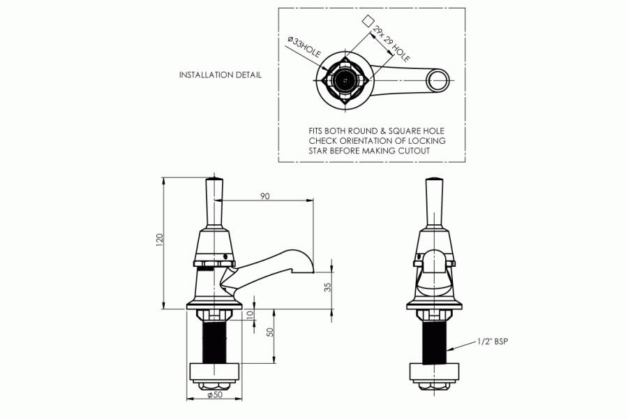 TYPE 48 SPRING ACTION PILLAR TAP 15MM LEVER ACTION - (BUB209L)