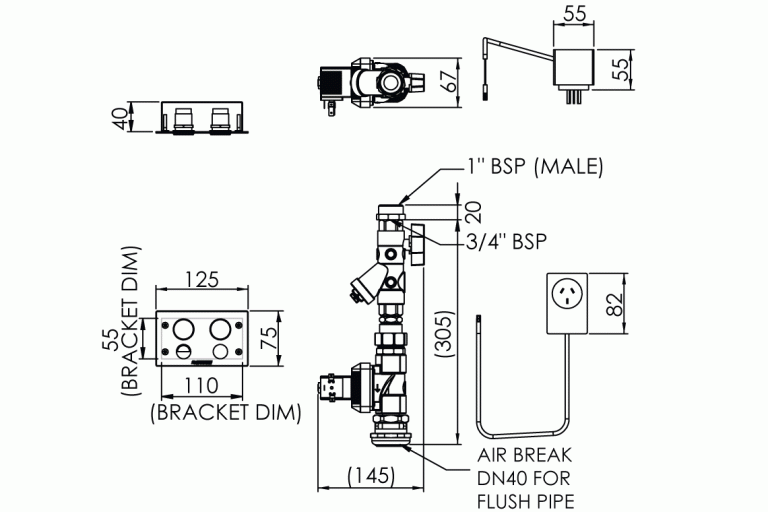 WC FLUSHING SYSTEM WITH TOUCH ACTIVATION - DUAL FLUSH REAR ACCESS ...