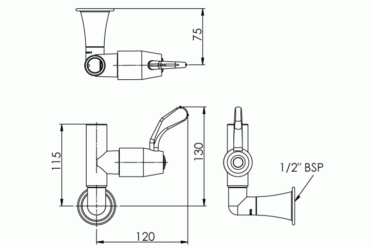 ENWARE WALL MOUNTED PRE-MIX SINGLE BASE - (FS021)