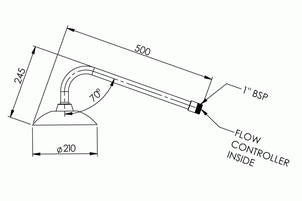 ENWARE ECE SHOWER ARM & ROSE - (ESPE005)