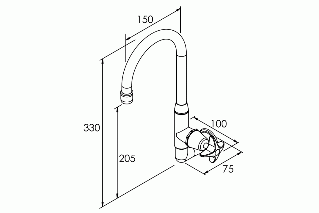 ENWARE TYPE 16A WALL LABORATORY STOP TAP SWIVEL OUTLET AERATED SCHOOL ...