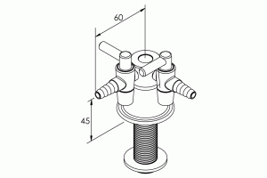 ENWARE TYPE 40 2 WAY GAS TURRET 90 DEGREE MI 15MM 7KPA TAPERED PLUG ...