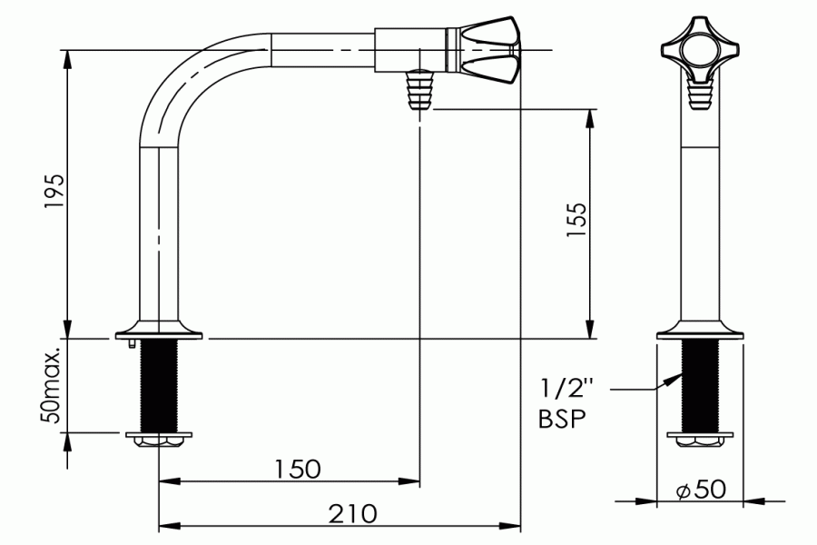 ENWARE TYPE 17 ONE WAY BENCH MOUNTED STAINLESS STEEL 90 DEGREE PURE ...