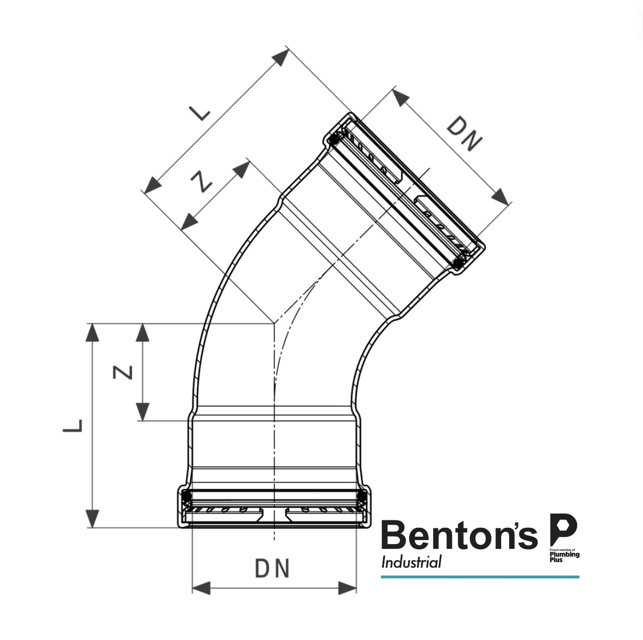 Viega Propress XL 45° FF Bend
