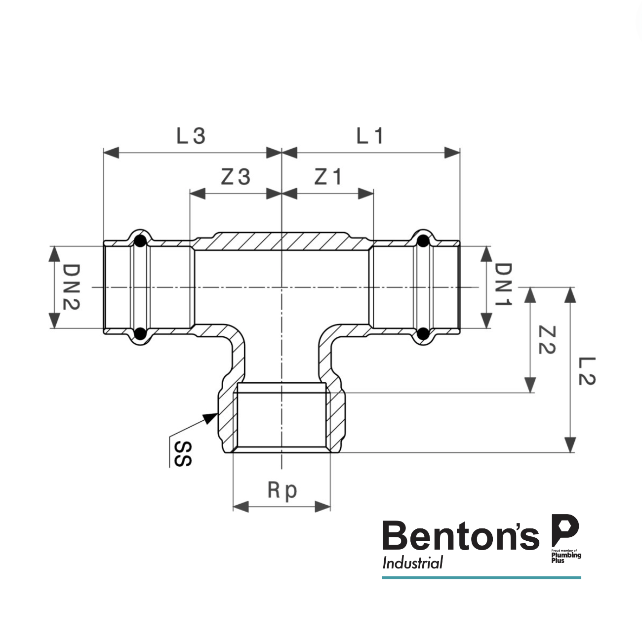 Viega Propress Tee with FI Centre